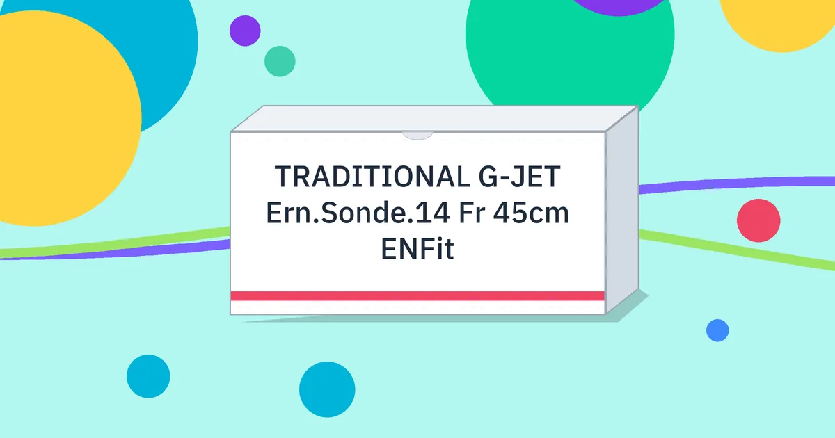 Symbolbild: Packung mit der Aufschrift TRADITIONAL G-JET Ern.Sonde.14 Fr 45cm ENFit (PZN 16803238) – Verfügbarkeit und Bezug in Apotheken in Frankfurt am Main