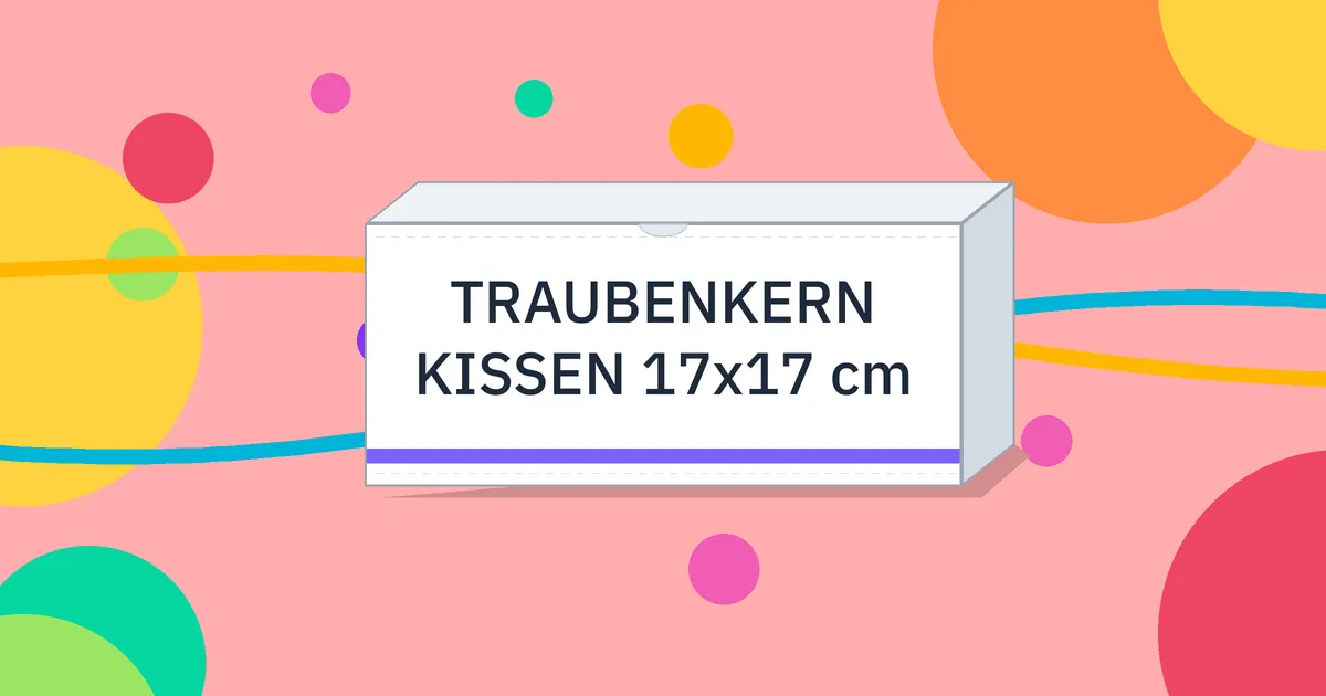 Symbolbild: Packung mit der Aufschrift TRAUBENKERN KISSEN 17x17 cm (PZN 03356281) – Verfügbarkeit und Bezug in Apotheken in Frankfurt am Main