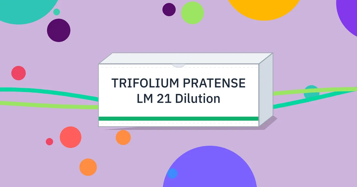 Symbolbild: Packung mit der Aufschrift TRIFOLIUM PRATENSE LM 21 Dilution (PZN 13226757) – Verfügbarkeit und Bezug in Apotheken in Frankfurt am Main