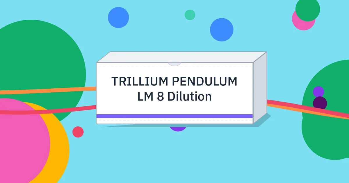 Symbolbild: Packung mit der Aufschrift TRILLIUM PENDULUM LM 8 Dilution (PZN 13227053) – Verfügbarkeit und Bezug in Apotheken in Frankfurt am Main