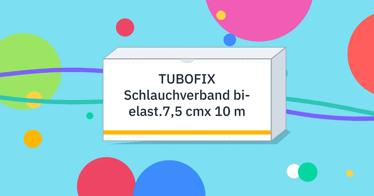 Symbolbild: Packung mit der Aufschrift TUBOFIX Schlauchverband bi-elast.7,5 cmx 10 m (PZN 19721311) – Verfügbarkeit und Bezug in Apotheken in Frankfurt am Main