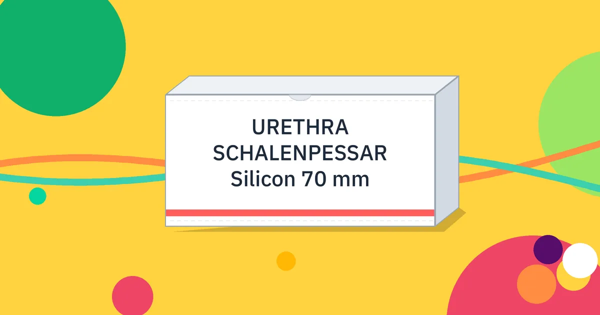 Symbolbild: Packung mit der Aufschrift URETHRA SCHALENPESSAR Silicon 70 mm (PZN 00254002) – Verfügbarkeit und Bezug in Apotheken in Frankfurt am Main