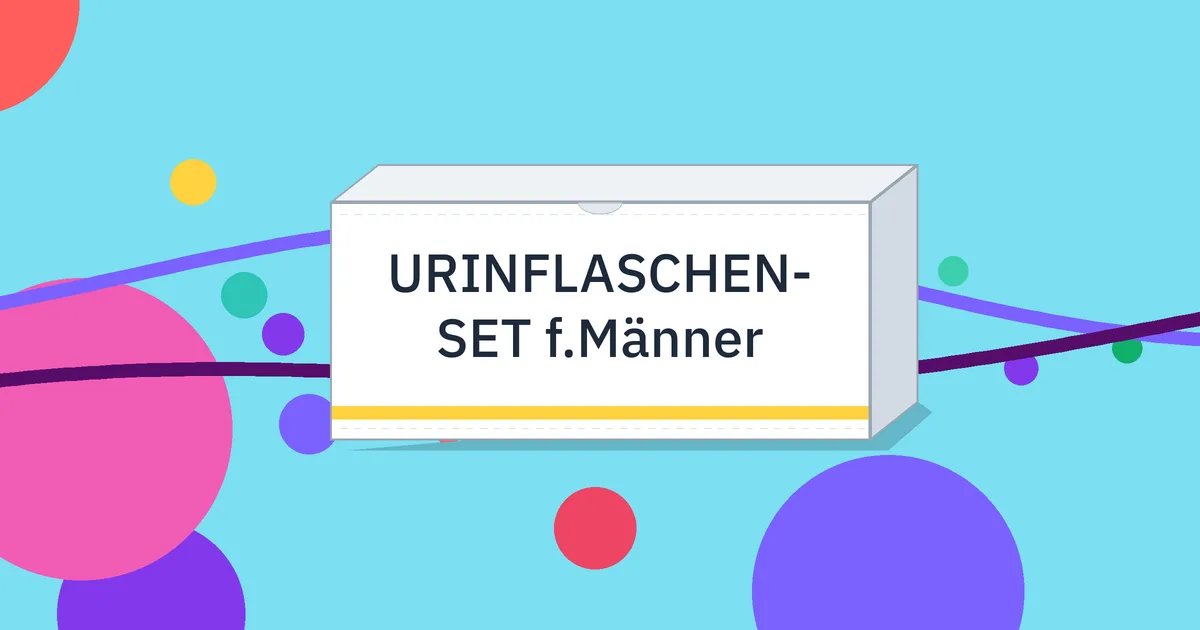 Symbolbild: Packung mit der Aufschrift URINFLASCHEN-SET f.Männer (PZN 03909231) – Verfügbarkeit und Bezug in Apotheken in Frankfurt am Main