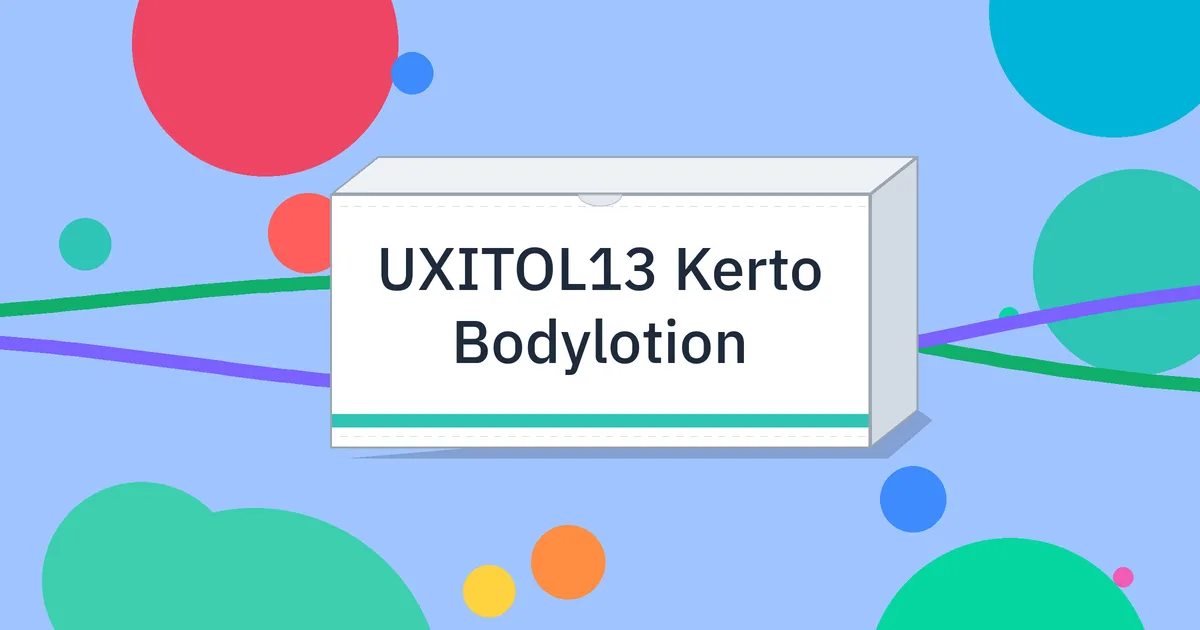 Symbolbild: Packung mit der Aufschrift UXITOL13 Kerto Bodylotion (PZN 18155890) – Verfügbarkeit und Bezug in Apotheken in Frankfurt am Main