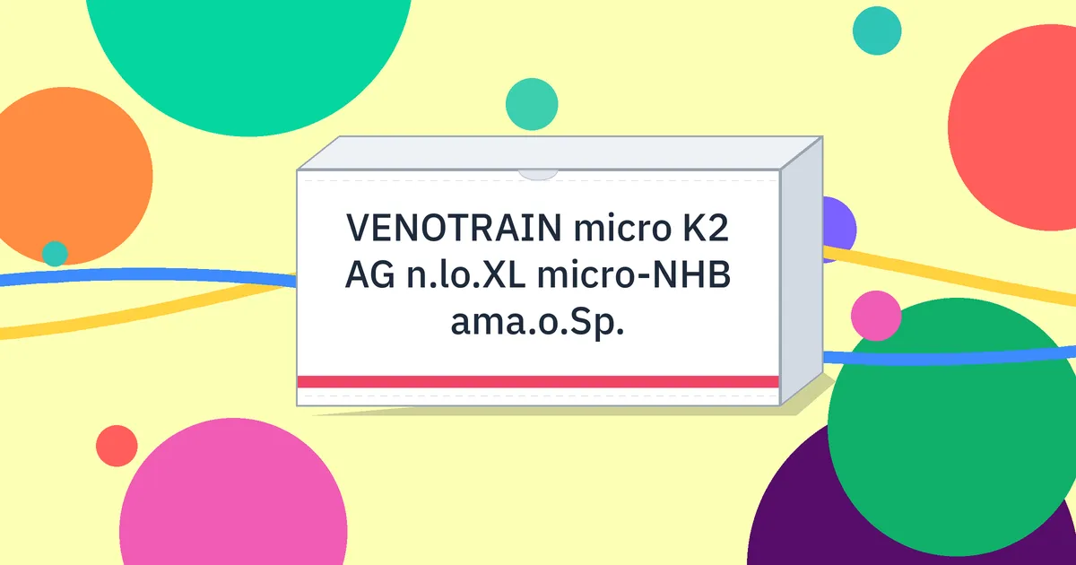 Symbolbild: Packung mit der Aufschrift VENOTRAIN micro K2 AG n.lo.XL micro-NHB ama.o.Sp. (PZN 16065935) – Verfügbarkeit und Bezug in Apotheken in Frankfurt am Main