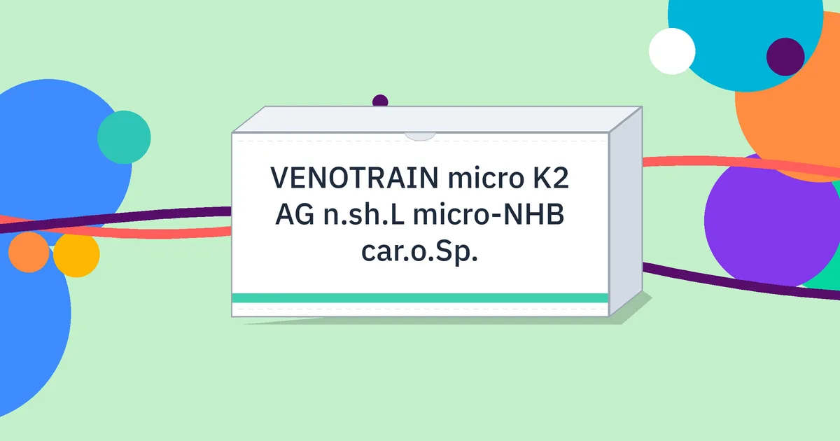 Symbolbild: Packung mit der Aufschrift VENOTRAIN micro K2 AG n.sh.L micro-NHB car.o.Sp. (PZN 16065496) – Verfügbarkeit und Bezug in Apotheken in Frankfurt am Main