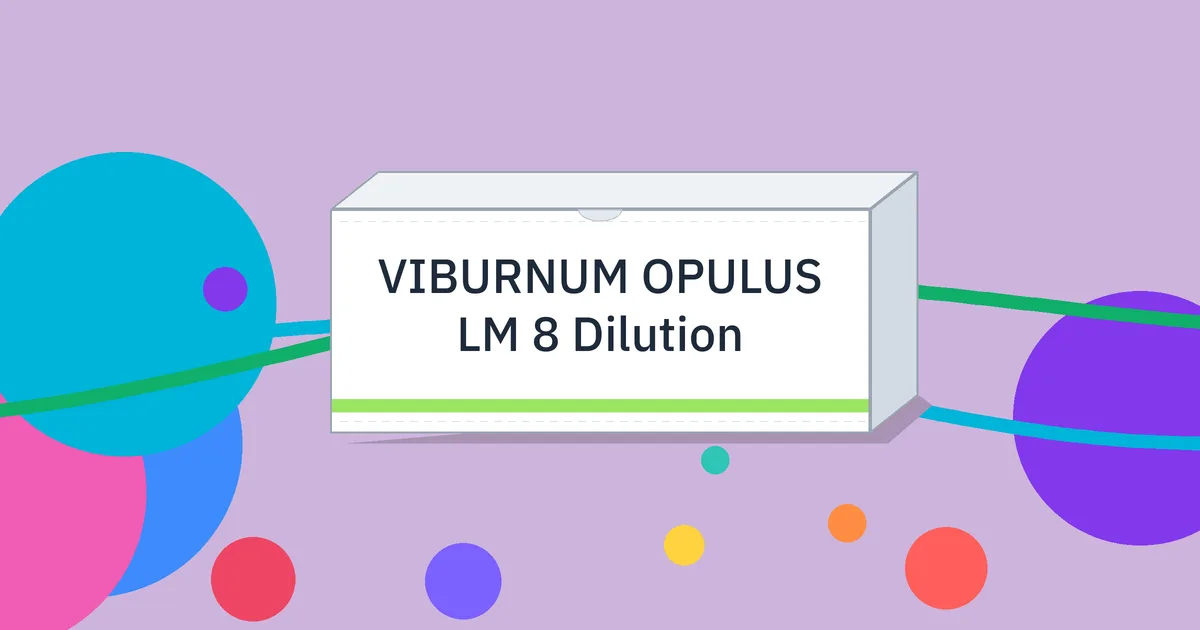 Symbolbild: Packung mit der Aufschrift VIBURNUM OPULUS LM 8 Dilution (PZN 13270770) – Verfügbarkeit und Bezug in Apotheken in Frankfurt am Main