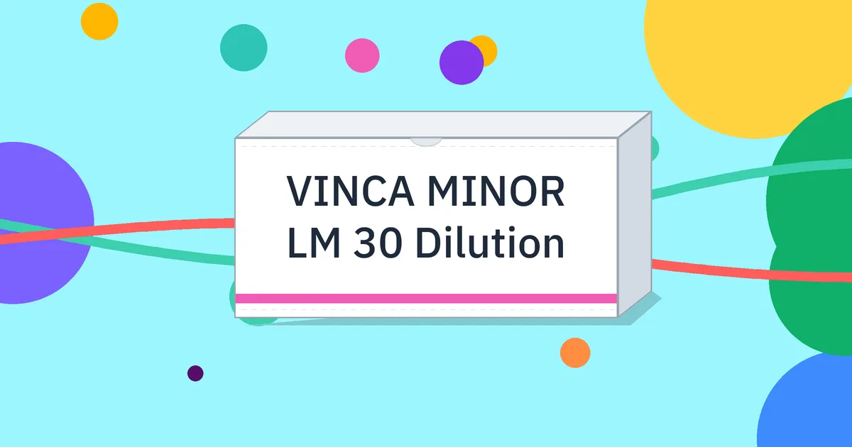 Symbolbild: Packung mit der Aufschrift VINCA MINOR LM 30 Dilution (PZN 13274035) – Verfügbarkeit und Bezug in Apotheken in Frankfurt am Main