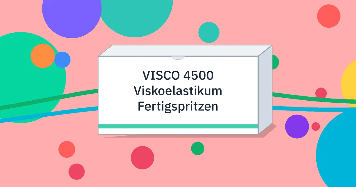 Symbolbild: Packung mit der Aufschrift VISCO 4500 Viskoelastikum Fertigspritzen (PZN 04764013) – Verfügbarkeit und Bezug in Apotheken in Frankfurt am Main