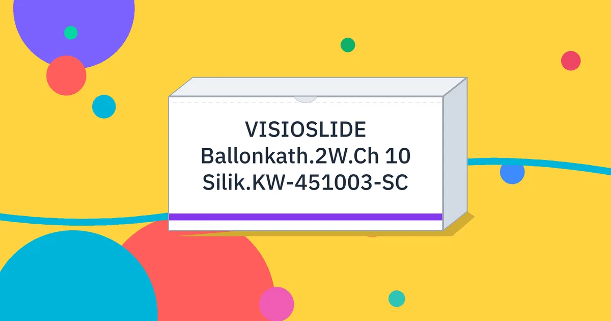 Symbolbild: Packung mit der Aufschrift VISIOSLIDE Ballonkath.2W.Ch 10 Silik.KW-451003-SC (PZN 17590000) – Verfügbarkeit und Bezug in Apotheken in Frankfurt am Main