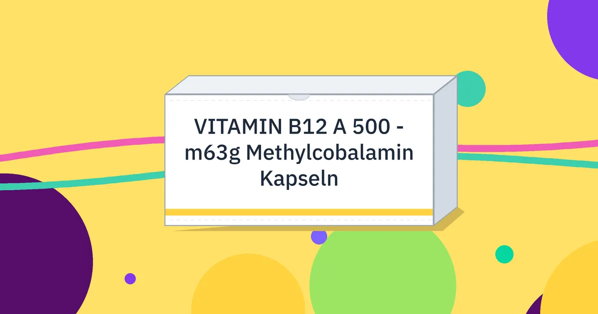 Symbolbild: Packung mit der Aufschrift VITAMIN B12 A 500 -m63g Methylcobalamin Kapseln (PZN 18392331) – Verfügbarkeit und Bezug in Apotheken in Frankfurt am Main