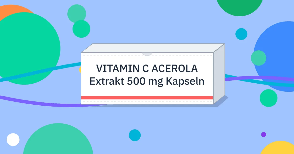 Symbolbild: Packung mit der Aufschrift VITAMIN C ACEROLA Extrakt 500 mg Kapseln (PZN 17426967) – Verfügbarkeit und Bezug in Apotheken in Frankfurt am Main