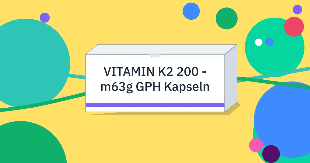 Symbolbild: Packung mit der Aufschrift VITAMIN K2 200 -m63g GPH Kapseln (PZN 13251235) – Verfügbarkeit und Bezug in Apotheken in Frankfurt am Main