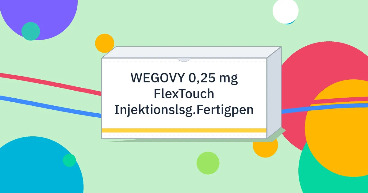 Symbolbild: Packung mit der Aufschrift WEGOVY 0,25 mg FlexTouch Injektionslsg.Fertigpen (PZN 20015512) – Verfügbarkeit und Bezug in Apotheken in Frankfurt am Main