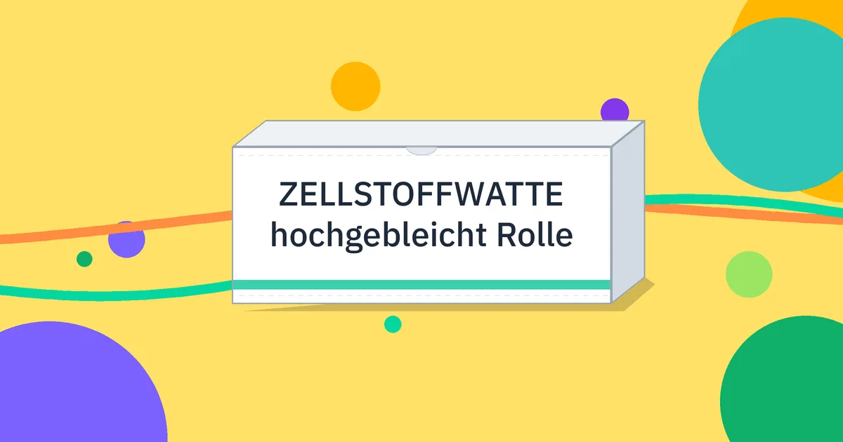 Symbolbild: Packung mit der Aufschrift ZELLSTOFFWATTE hochgebleicht Rolle (PZN 08822776) – Verfügbarkeit und Bezug in Apotheken in Frankfurt am Main