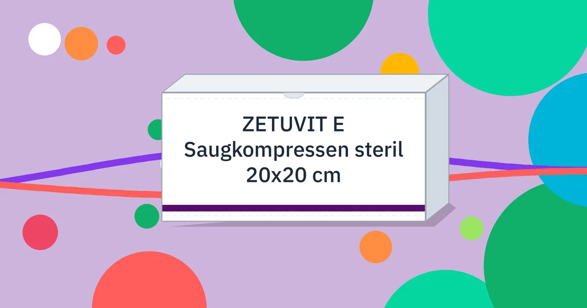 Symbolbild: Packung mit der Aufschrift ZETUVIT E Saugkompressen steril 20x20 cm (PZN 19118649) – Verfügbarkeit und Bezug in Apotheken in Frankfurt am Main