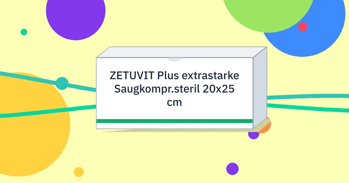 Symbolbild: Packung mit der Aufschrift ZETUVIT Plus extrastarke Saugkompr.steril 20x25 cm (PZN 20347450) – Verfügbarkeit und Bezug in Apotheken in Frankfurt am Main