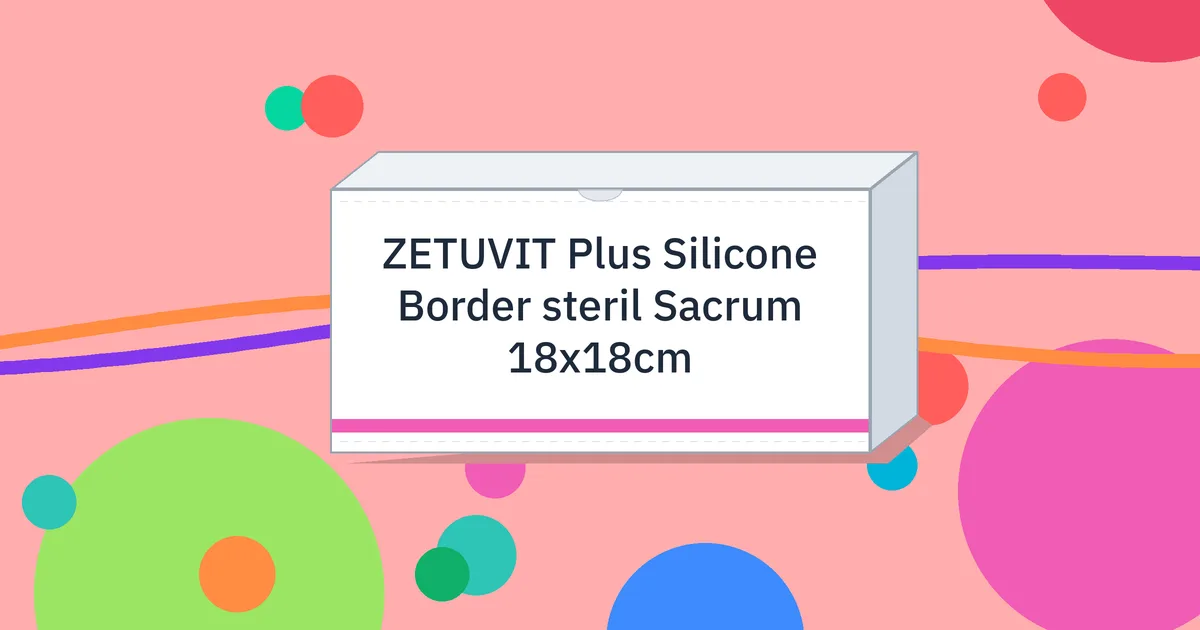 Symbolbild: Packung mit der Aufschrift ZETUVIT Plus Silicone Border steril Sacrum 18x18cm (PZN 20016380) – Verfügbarkeit und Bezug in Apotheken in Frankfurt am Main