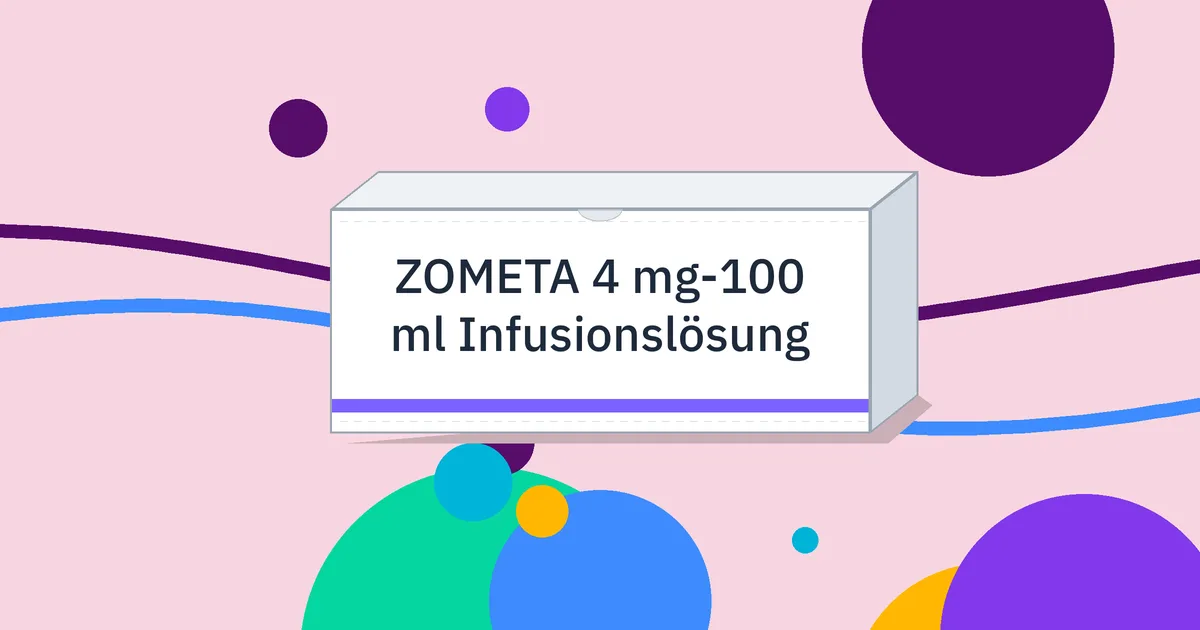 Symbolbild: Packung mit der Aufschrift ZOMETA 4 mg-100 ml Infusionslösung (PZN 11003674) – Verfügbarkeit und Bezug in Apotheken in Frankfurt am Main