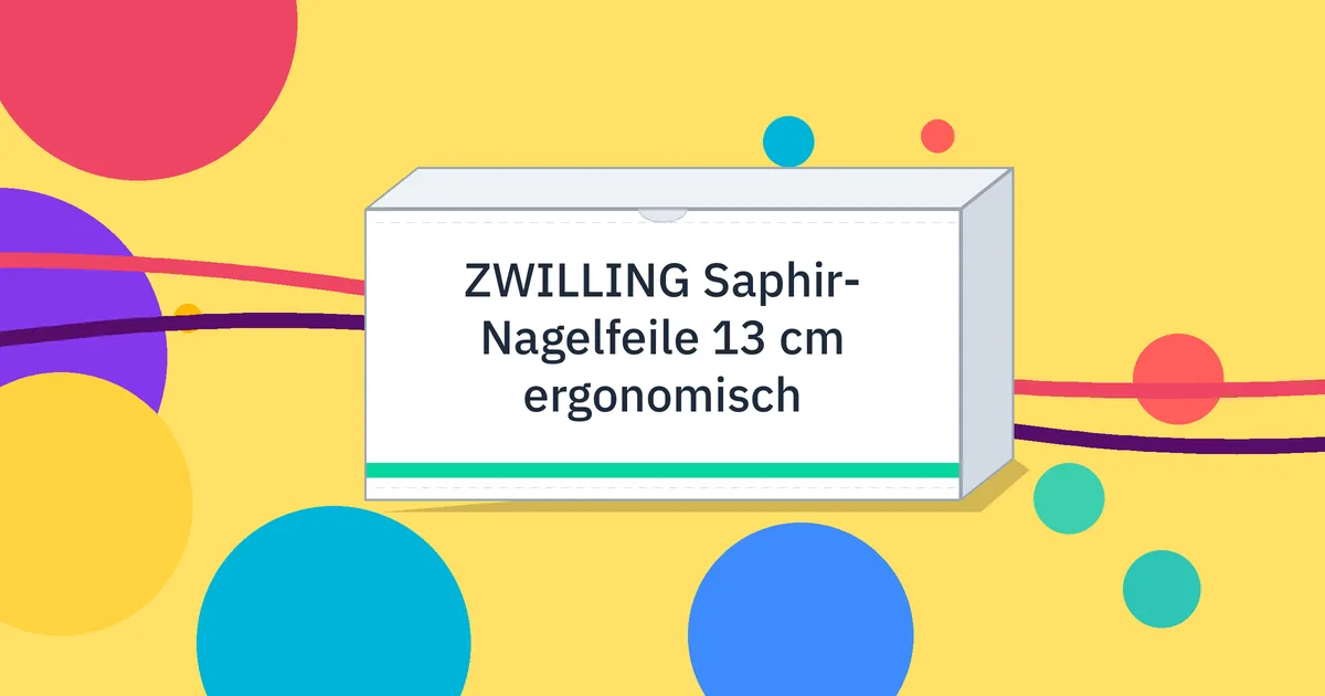Symbolbild: Packung mit der Aufschrift ZWILLING Saphir-Nagelfeile 13 cm ergonomisch (PZN 19152942) – Verfügbarkeit und Bezug in Apotheken in Frankfurt am Main