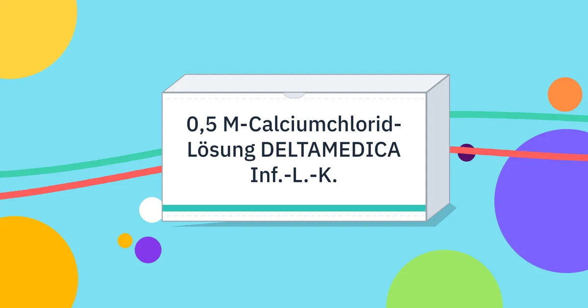 Symbolbild: Packung mit der Aufschrift 0,5 M-Calciumchlorid-Lösung DELTAMEDICA Inf.-L.-K. (PZN 16232758) – Verfügbarkeit und Bezug in Apotheken in Frankfurt am Main