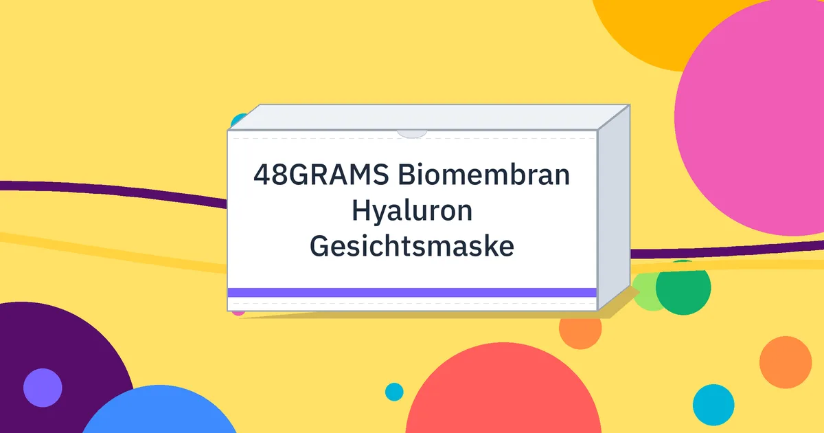 Symbolbild: Packung mit der Aufschrift 48GRAMS Biomembran Hyaluron Gesichtsmaske (PZN 18678168) – Verfügbarkeit und Bezug in Apotheken in Frankfurt am Main