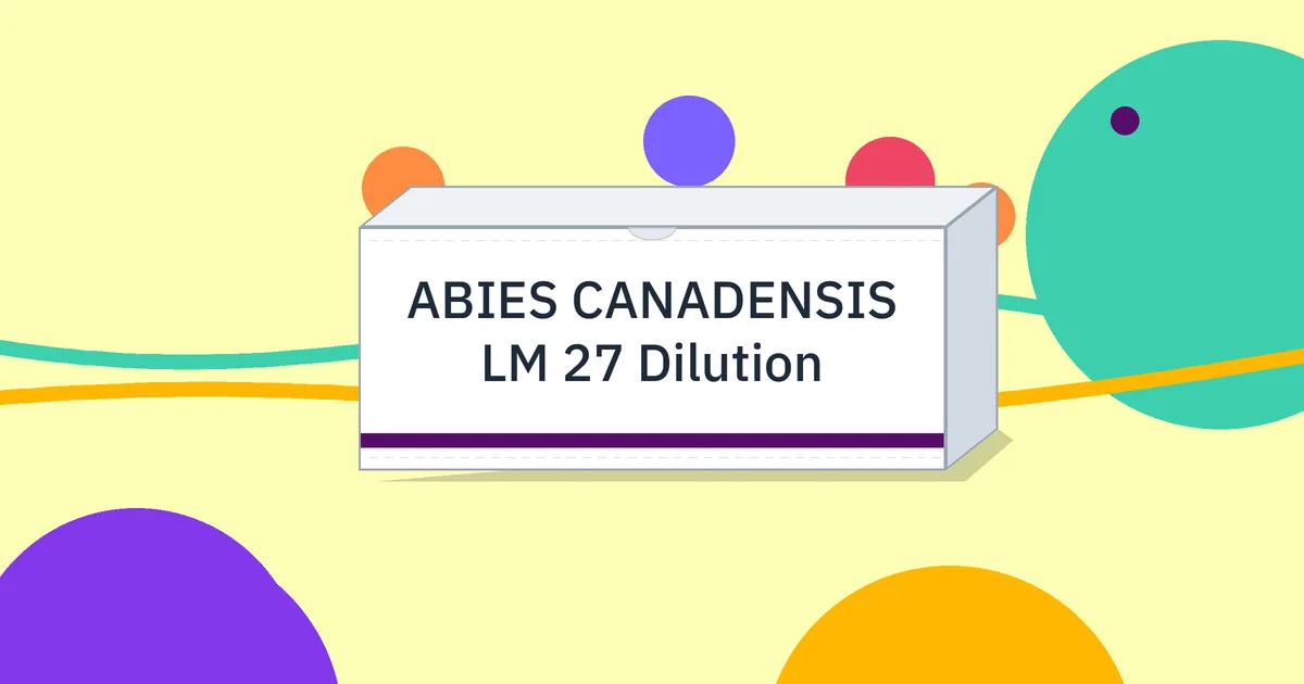 Symbolbild: Packung mit der Aufschrift ABIES CANADENSIS LM 27 Dilution (PZN 13259811) – Verfügbarkeit und Bezug in Apotheken in Frankfurt am Main