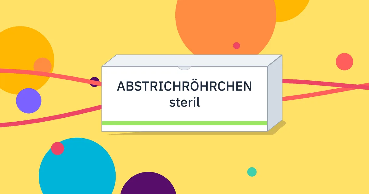 Symbolbild: Packung mit der Aufschrift ABSTRICHRÖHRCHEN steril (PZN 10831400) – Verfügbarkeit und Bezug in Apotheken in Frankfurt am Main
