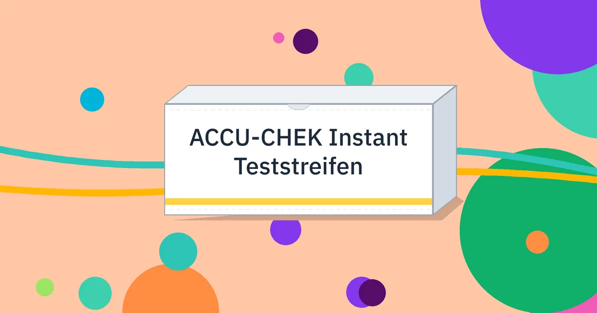 Symbolbild: Packung mit der Aufschrift ACCU-CHEK Instant Teststreifen (PZN 17906472) – Verfügbarkeit und Bezug in Apotheken in Frankfurt am Main