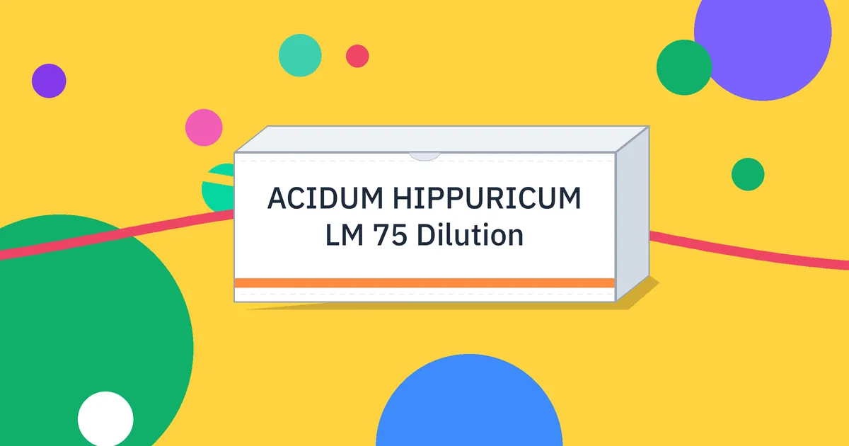 Symbolbild: Packung mit der Aufschrift ACIDUM HIPPURICUM LM 75 Dilution (PZN 13277915) – Verfügbarkeit und Bezug in Apotheken in Frankfurt am Main
