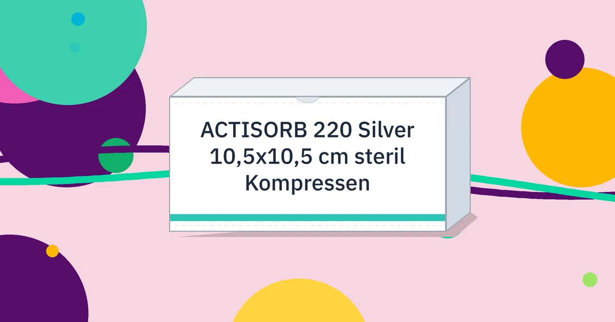 Symbolbild: Packung mit der Aufschrift ACTISORB 220 Silver 10,5x10,5 cm steril Kompressen (PZN 17163396) – Verfügbarkeit und Bezug in Apotheken in Frankfurt am Main