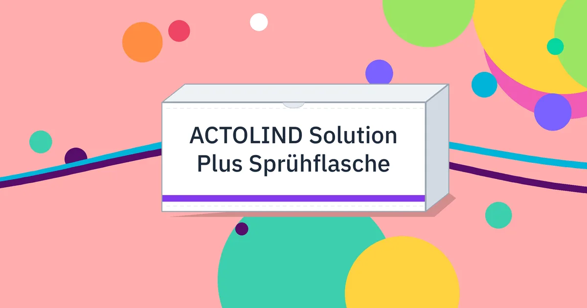 Symbolbild: Packung mit der Aufschrift ACTOLIND Solution Plus Sprühflasche (PZN 20740905) – Verfügbarkeit und Bezug in Apotheken in Frankfurt am Main
