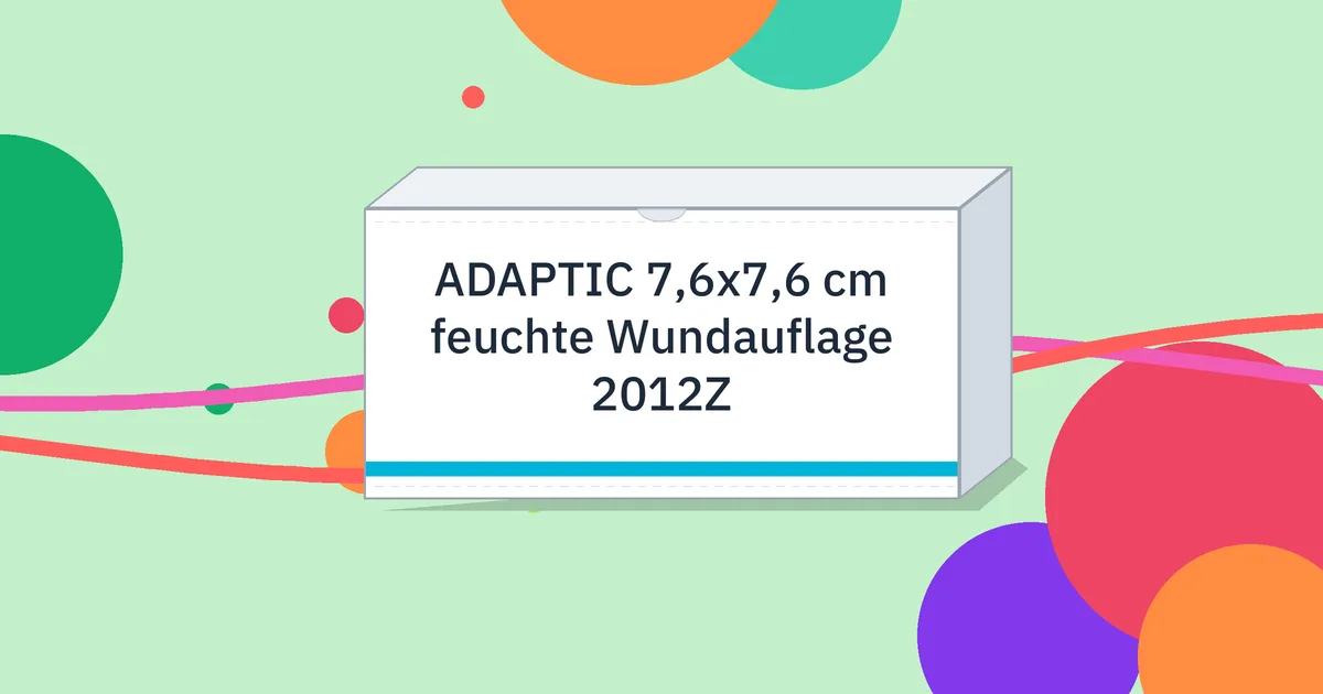 Symbolbild: Packung mit der Aufschrift ADAPTIC 7,6x7,6 cm feuchte Wundauflage 2012Z (PZN 19346729) – Verfügbarkeit und Bezug in Apotheken in Frankfurt am Main