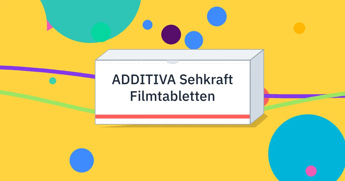 Symbolbild: Packung mit der Aufschrift ADDITIVA Sehkraft Filmtabletten (PZN 18361715) – Verfügbarkeit und Bezug in Apotheken in Frankfurt am Main