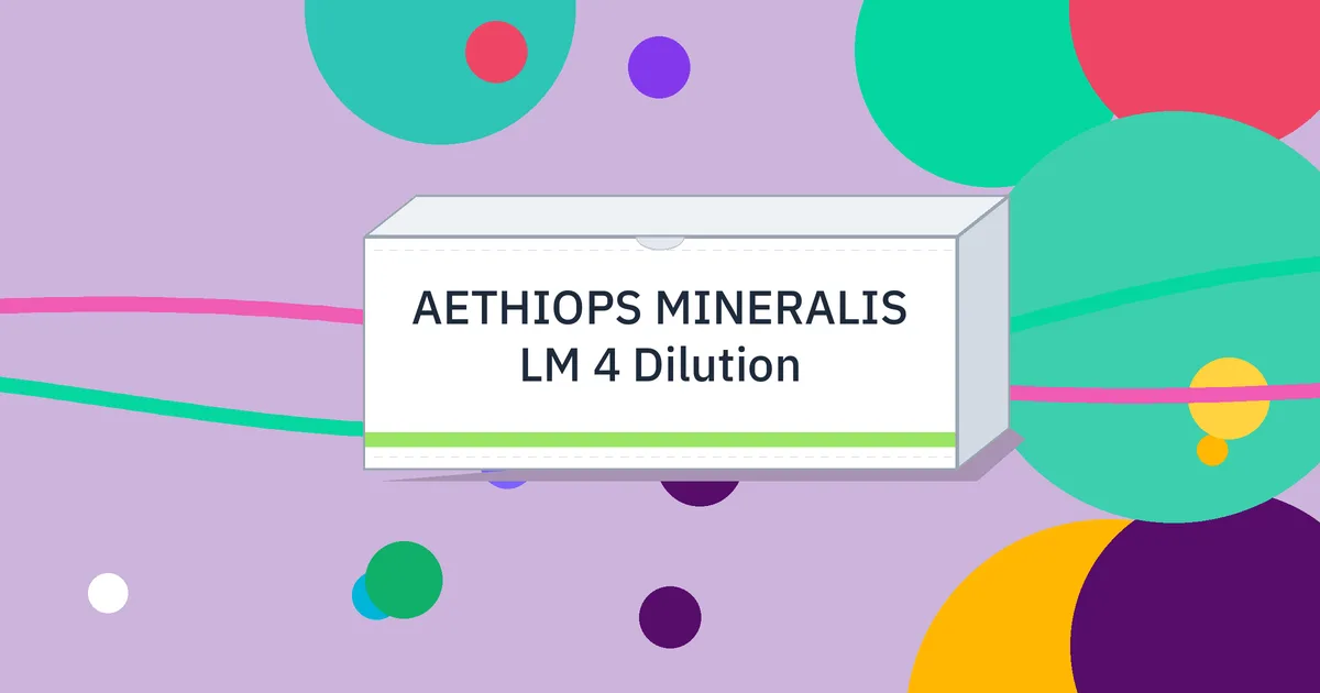 Symbolbild: Packung mit der Aufschrift AETHIOPS MINERALIS LM 4 Dilution (PZN 13301772) – Verfügbarkeit und Bezug in Apotheken in Frankfurt am Main