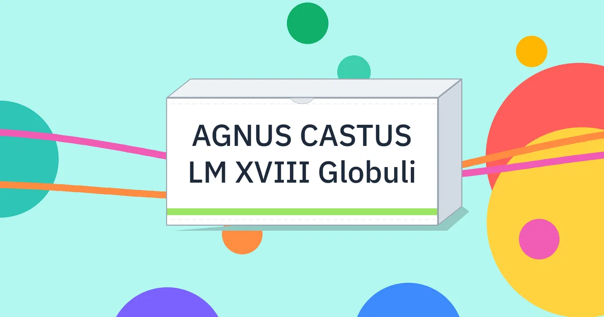 Symbolbild: Packung mit der Aufschrift AGNUS CASTUS LM XVIII Globuli (PZN 04501182) – Verfügbarkeit und Bezug in Apotheken in Frankfurt am Main