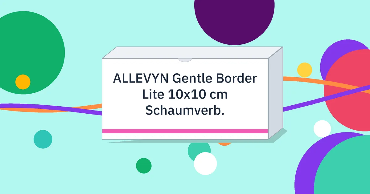 Symbolbild: Packung mit der Aufschrift ALLEVYN Gentle Border Lite 10x10 cm Schaumverb. (PZN 11319259) – Verfügbarkeit und Bezug in Apotheken in Frankfurt am Main