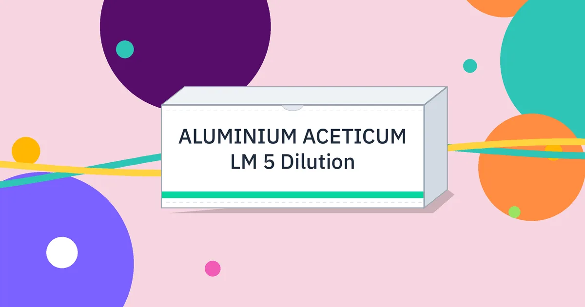 Symbolbild: Packung mit der Aufschrift ALUMINIUM ACETICUM LM 5 Dilution (PZN 13316130) – Verfügbarkeit und Bezug in Apotheken in Frankfurt am Main