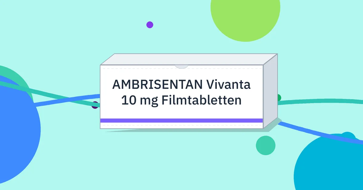 Symbolbild: Packung mit der Aufschrift AMBRISENTAN Vivanta 10 mg Filmtabletten (PZN 19954328) – Verfügbarkeit und Bezug in Apotheken in Frankfurt am Main