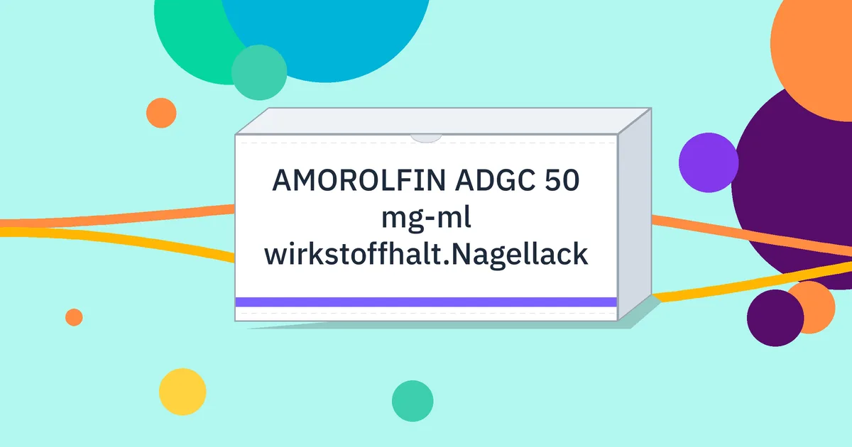 Symbolbild: Packung mit der Aufschrift AMOROLFIN ADGC 50 mg-ml wirkstoffhalt.Nagellack (PZN 18002643) – Verfügbarkeit und Bezug in Apotheken in Frankfurt am Main