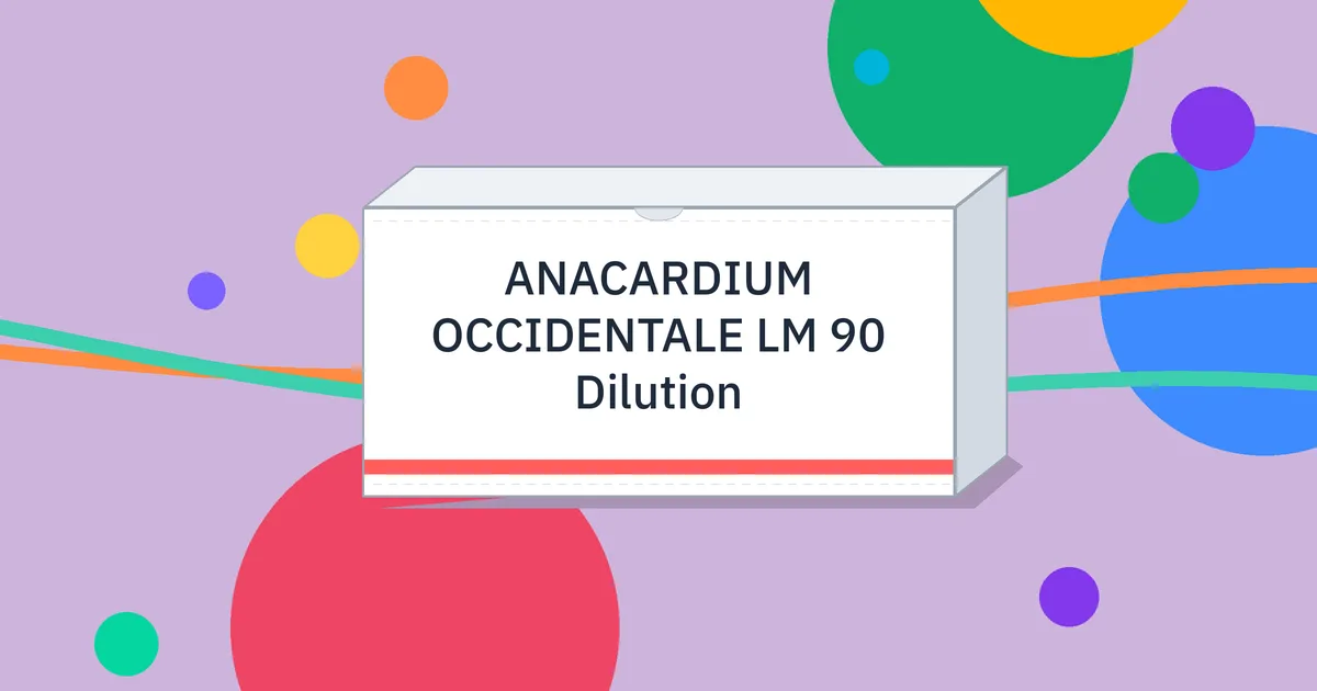 Symbolbild: Packung mit der Aufschrift ANACARDIUM OCCIDENTALE LM 90 Dilution (PZN 13327694) – Verfügbarkeit und Bezug in Apotheken in Frankfurt am Main