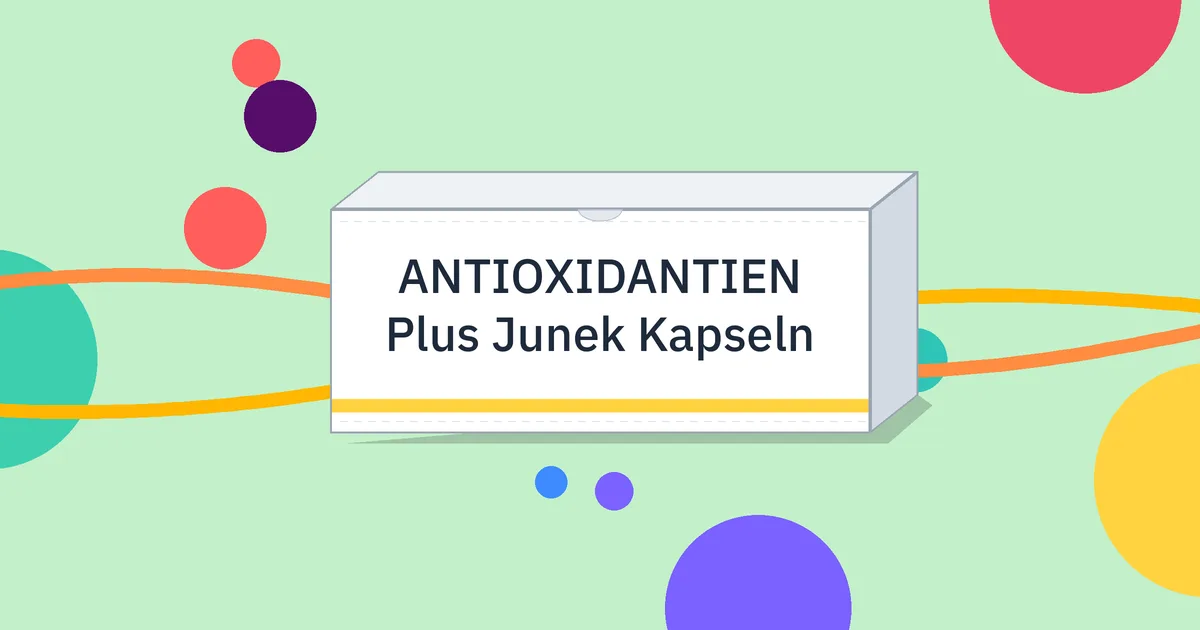 Symbolbild: Packung mit der Aufschrift ANTIOXIDANTIEN Plus Junek Kapseln (PZN 00136113) – Verfügbarkeit und Bezug in Apotheken in Frankfurt am Main