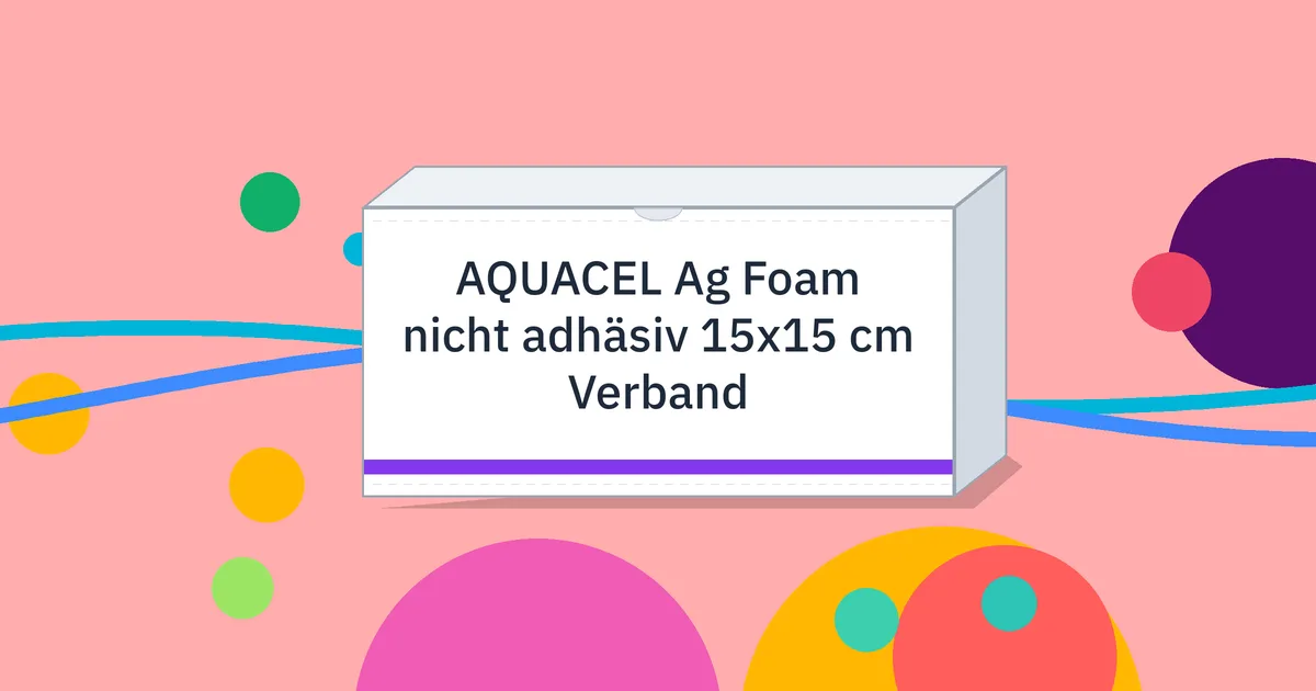 Symbolbild: Packung mit der Aufschrift AQUACEL Ag Foam nicht adhäsiv 15x15 cm Verband (PZN 20388176) – Verfügbarkeit und Bezug in Apotheken in Frankfurt am Main