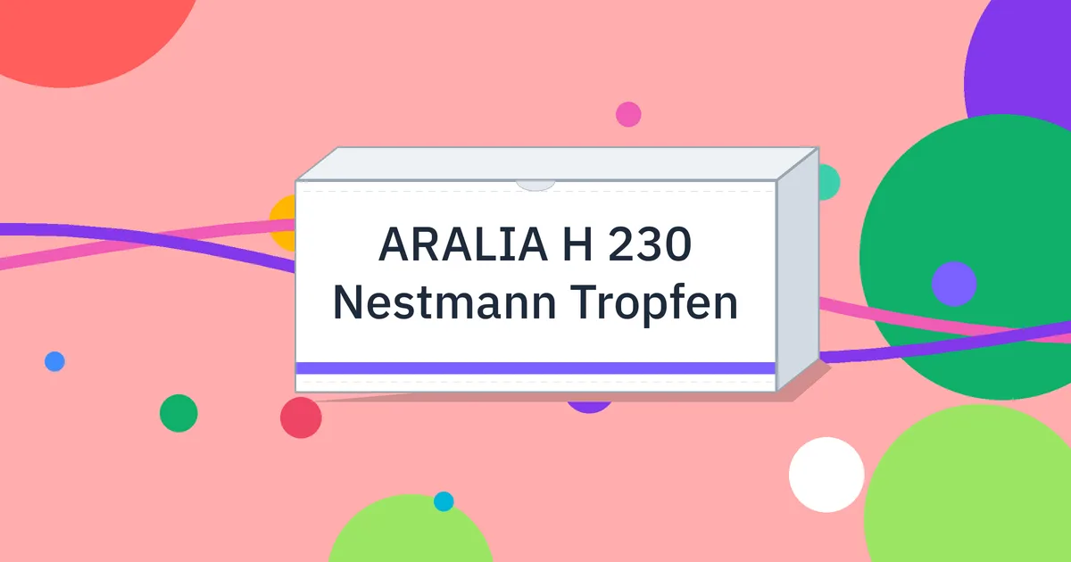 Symbolbild: Packung mit der Aufschrift ARALIA H 230 Nestmann Tropfen (PZN 00075185) – Verfügbarkeit und Bezug in Apotheken in Frankfurt am Main