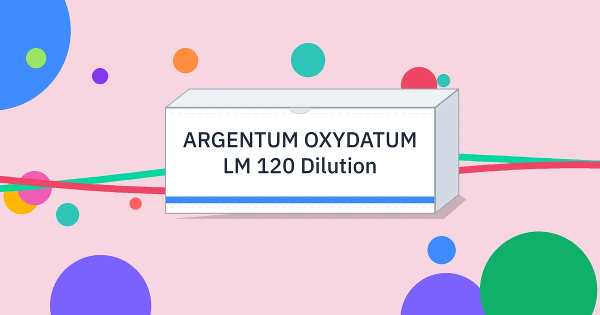 Symbolbild: Packung mit der Aufschrift ARGENTUM OXYDATUM LM 120 Dilution (PZN 12769415) – Verfügbarkeit und Bezug in Apotheken in Frankfurt am Main