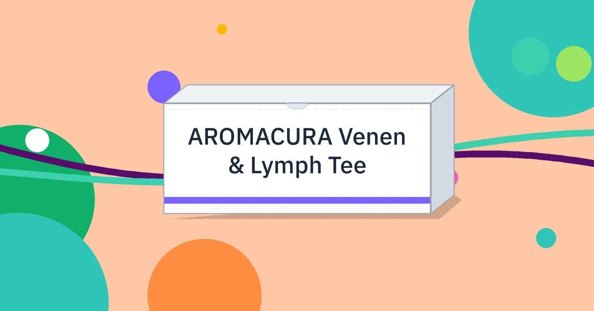Symbolbild: Packung mit der Aufschrift AROMACURA Venen & Lymph Tee (PZN 15318185) – Verfügbarkeit und Bezug in Apotheken in Frankfurt am Main
