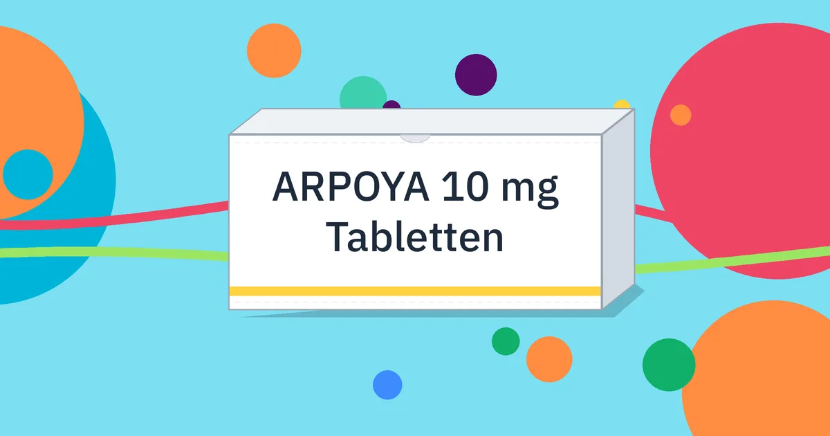 Symbolbild: Packung mit der Aufschrift ARPOYA 10 mg Tabletten (PZN 19648956) – Verfügbarkeit und Bezug in Apotheken in Frankfurt am Main