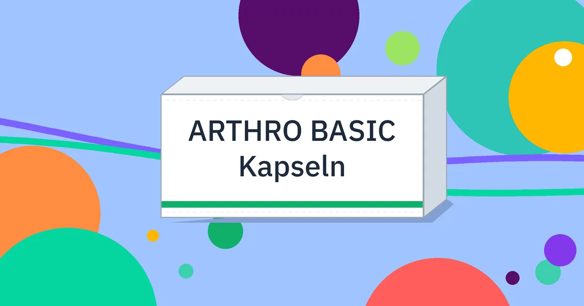 Symbolbild: Packung mit der Aufschrift ARTHRO BASIC Kapseln (PZN 15784160) – Verfügbarkeit und Bezug in Apotheken in Frankfurt am Main