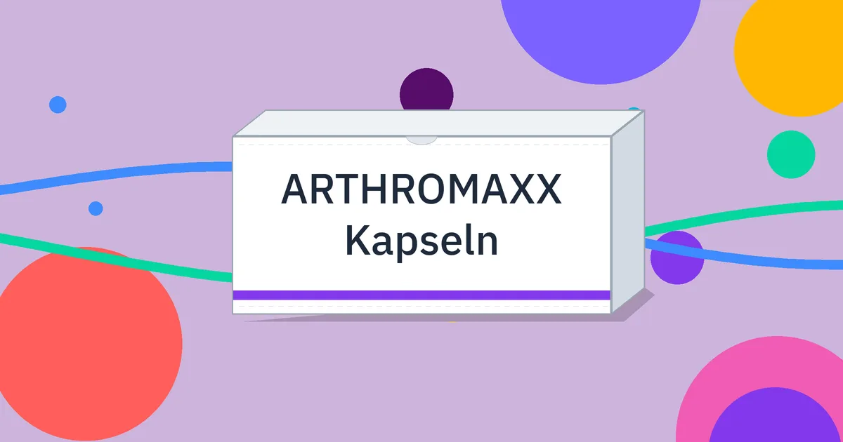 Symbolbild: Packung mit der Aufschrift ARTHROMAXX Kapseln (PZN 09948433) – Verfügbarkeit und Bezug in Apotheken in Frankfurt am Main