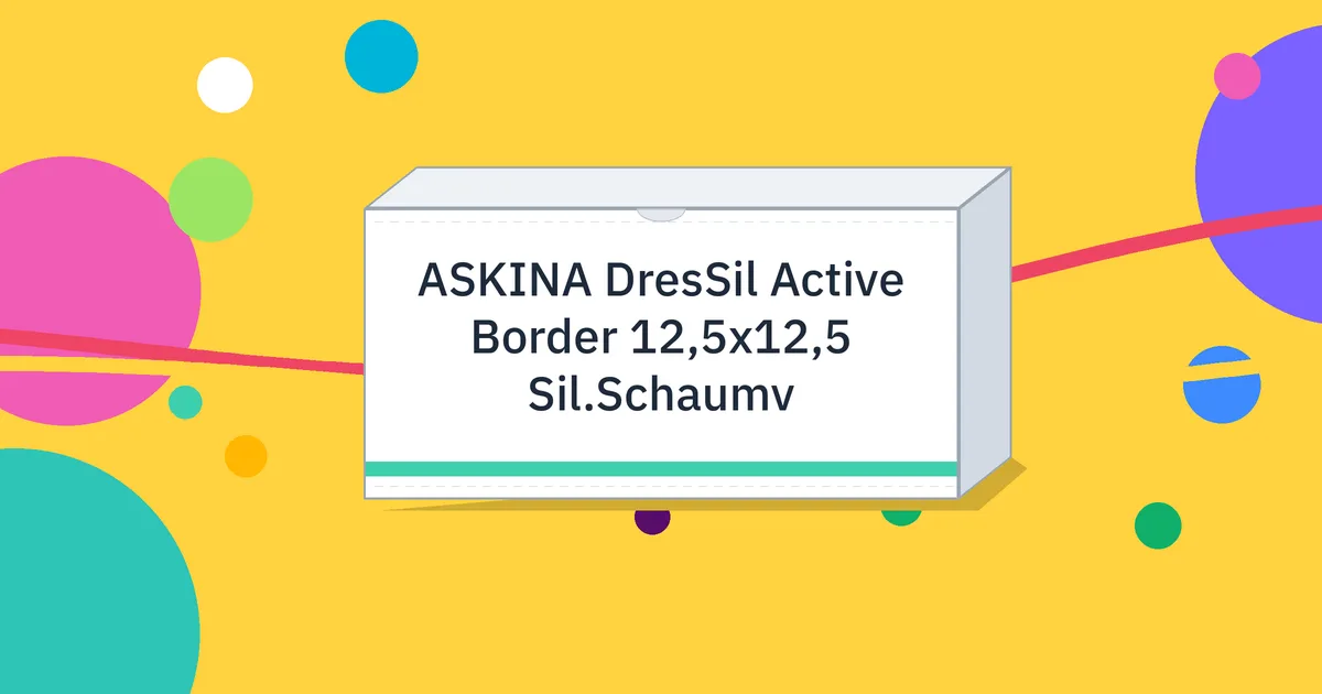 Symbolbild: Packung mit der Aufschrift ASKINA DresSil Active Border 12,5x12,5 Sil.Schaumv (PZN 19839917) – Verfügbarkeit und Bezug in Apotheken in Frankfurt am Main